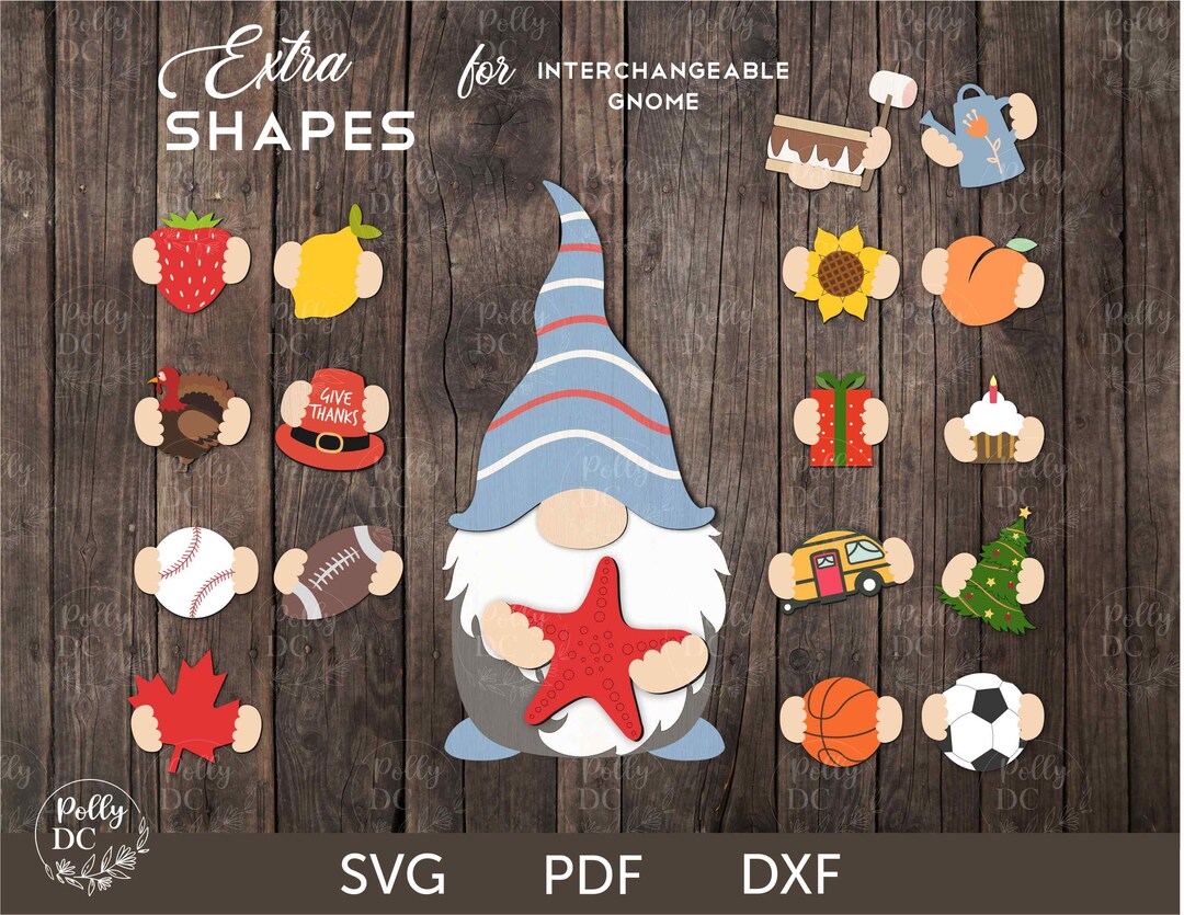 Extra Shapes for Interchangeable Gnome SVG Laser Cut File ...