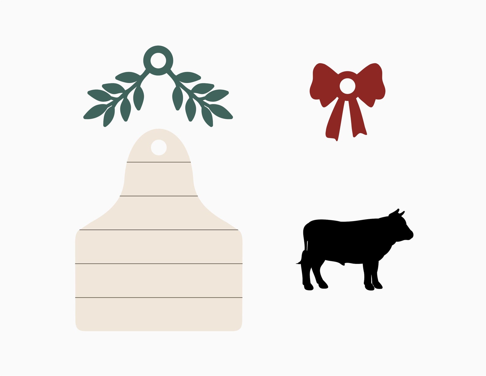 Farmhouse Cow Tag Hanging Decor SVG, Farm Animal Ornament Laser Cut ...