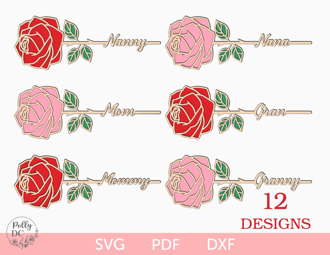Mothers Day Gift, DIY Rose Svg Laser File, Mother's Day DIY Gift Laser ...