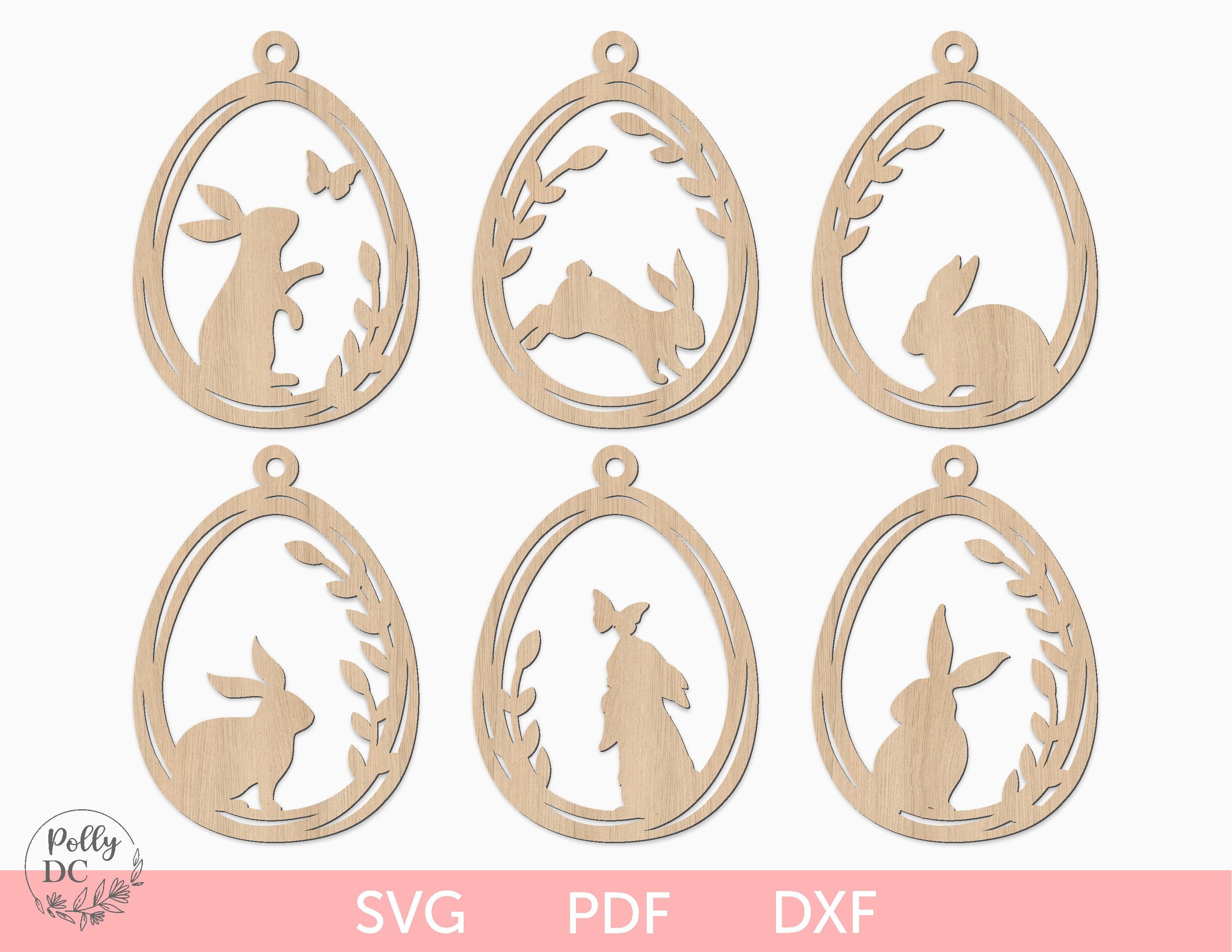 Oeufs de Pâques lapin SVG, svg doeufs de Pâques suspendus, ornement ...
