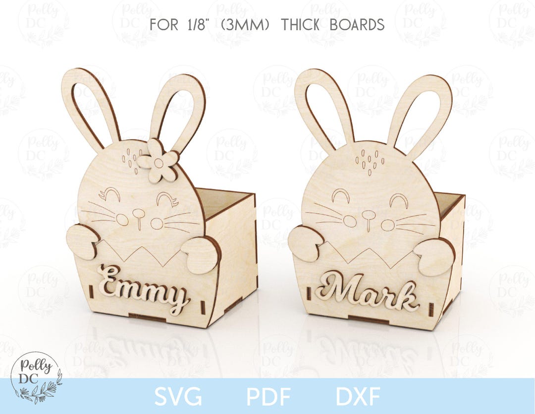 Easter Bunny Box SVG, Easter Treat Box SVG, 3D Easter Basket Svg, DIY ...