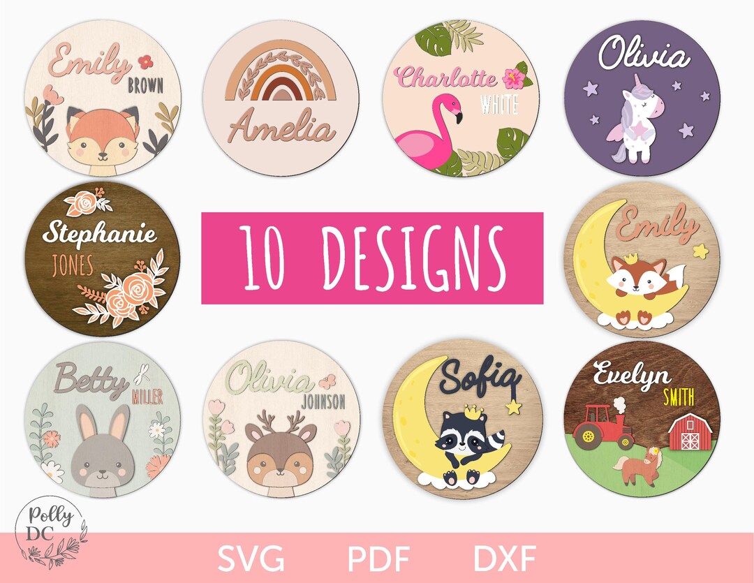 Girl Nursery Sign Svg Bundle, Baby Name Sign Svg, Girl Nursery Name ...