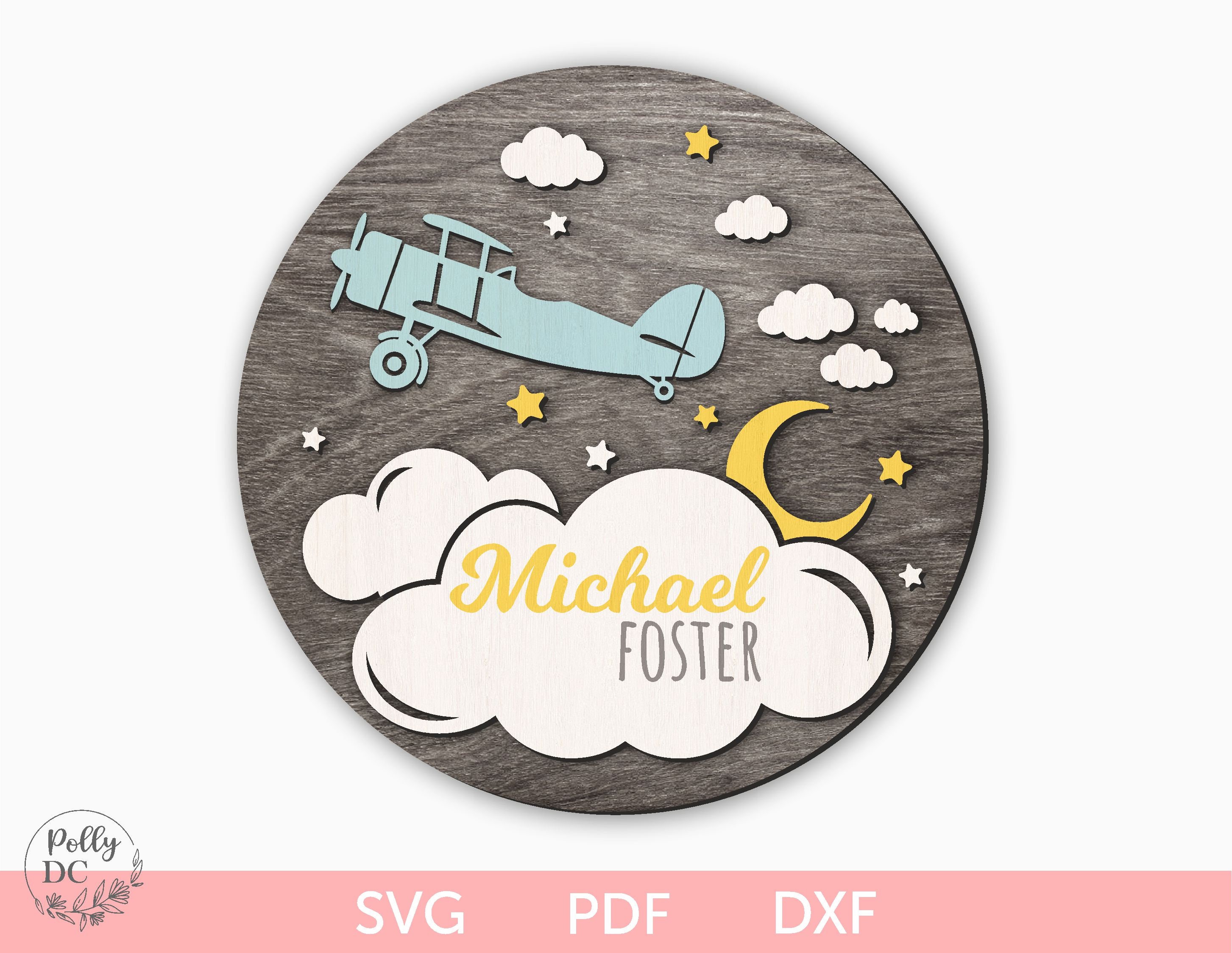 Airplane Nursery Sign Svg Baby Name Sign Svg Plane Nursery - Etsy