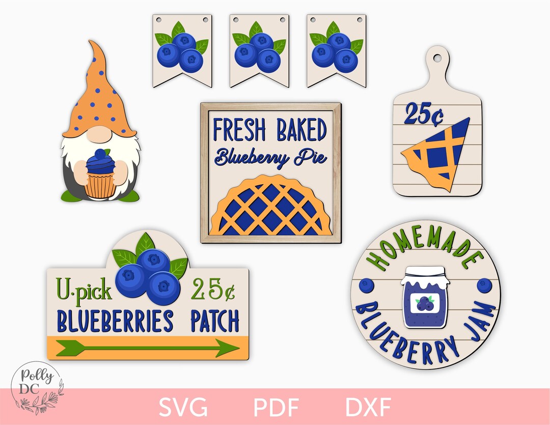 Blueberry Tiered Tray Decor Svg Blueberry Tier Tray Decor - Etsy