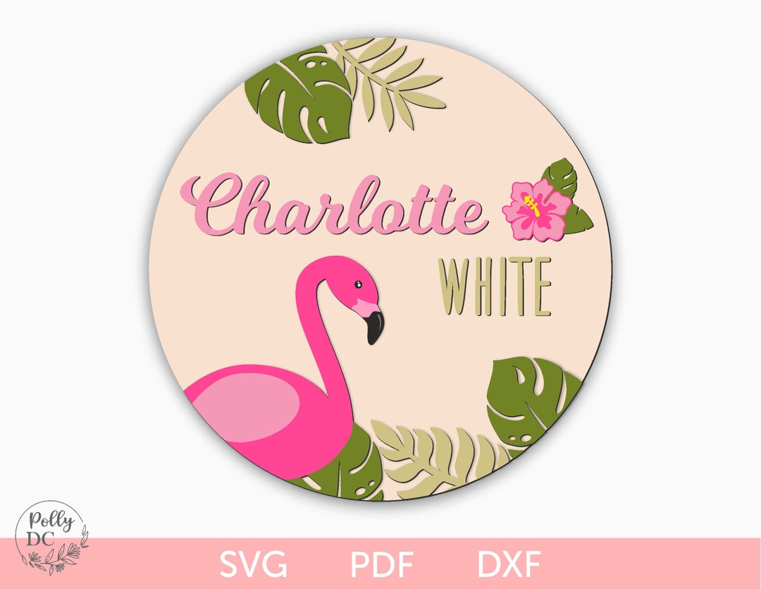 Flamingo Nursery Sign Svg, Baby Name Sign Svg, Flamingo Nursery Name ...