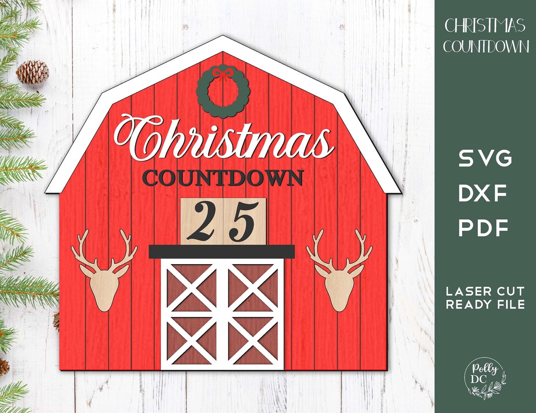 Farm Christmas Countdown SVG Laser Cut File, Countdown to Christmas Svg ...