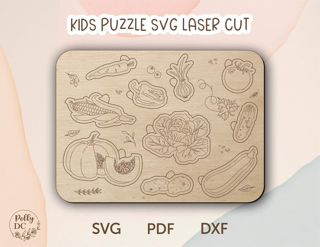 Vegetables Puzzle Laser Cut File, Montessori Educational Toy SVG ...