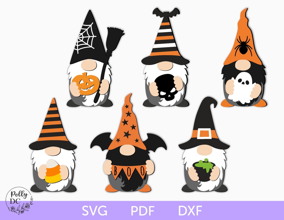 Halloween Gnome SVG Laser Cut File, Halloween Gnomes Bundle, Halloween ...
