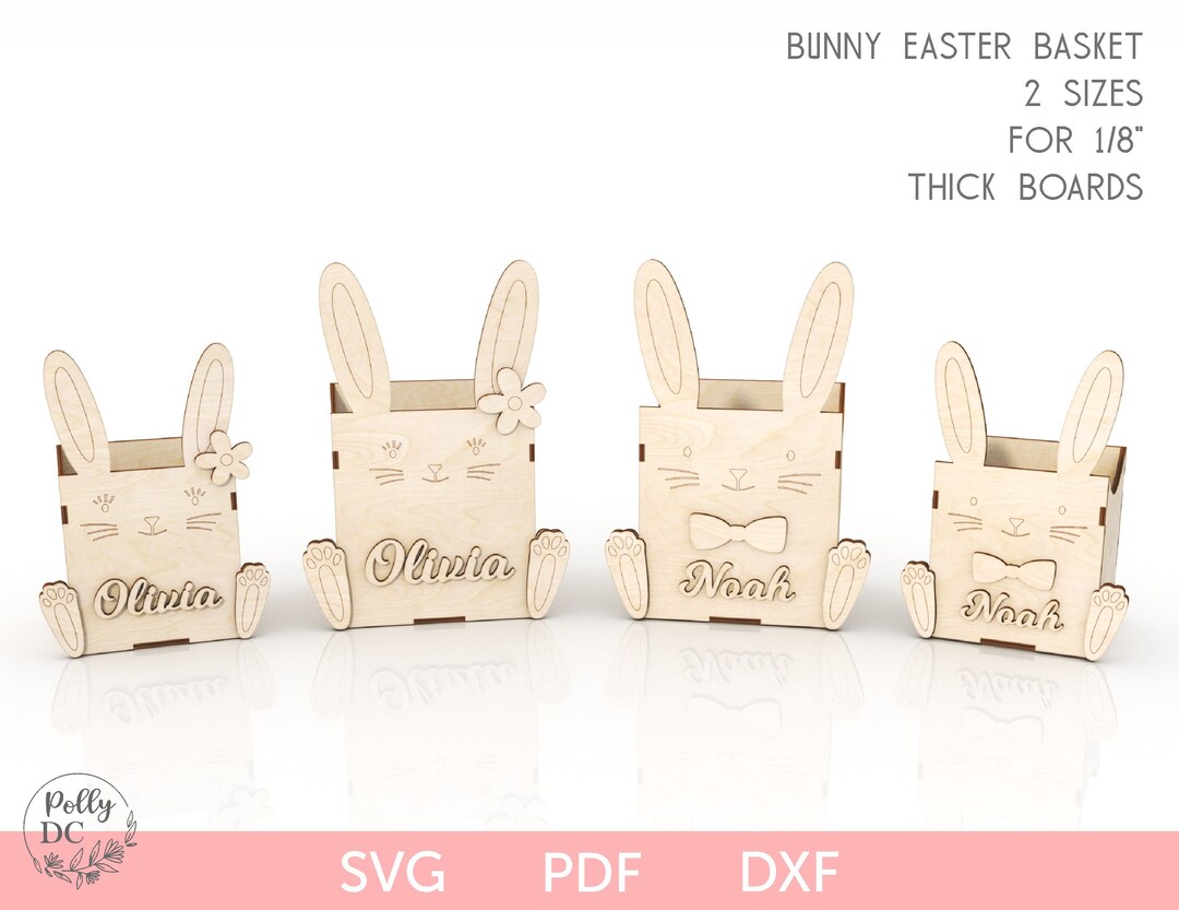 Easter Bunny Box, Easter Bunny Basket, SVG Laser Cut File, Easter Sweet ...