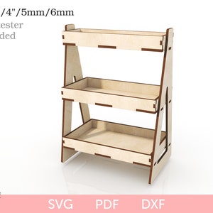 3 Tiered Tray SVG Cut File, Three Tiered Shelf Svg Laser File, Storage ...