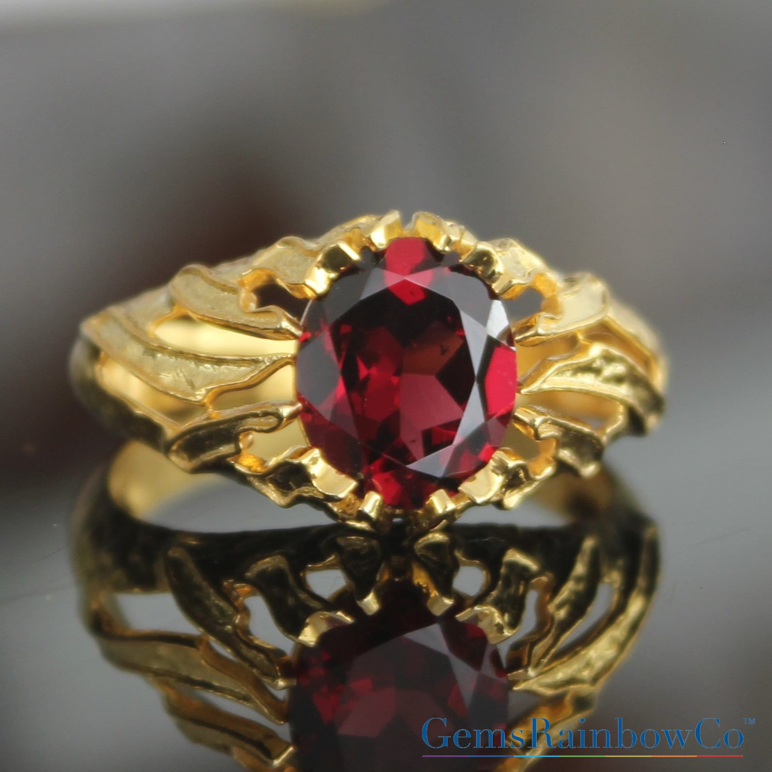 Ring of Narya, Inspired by the Lord of the Rings, Set With Natural ...