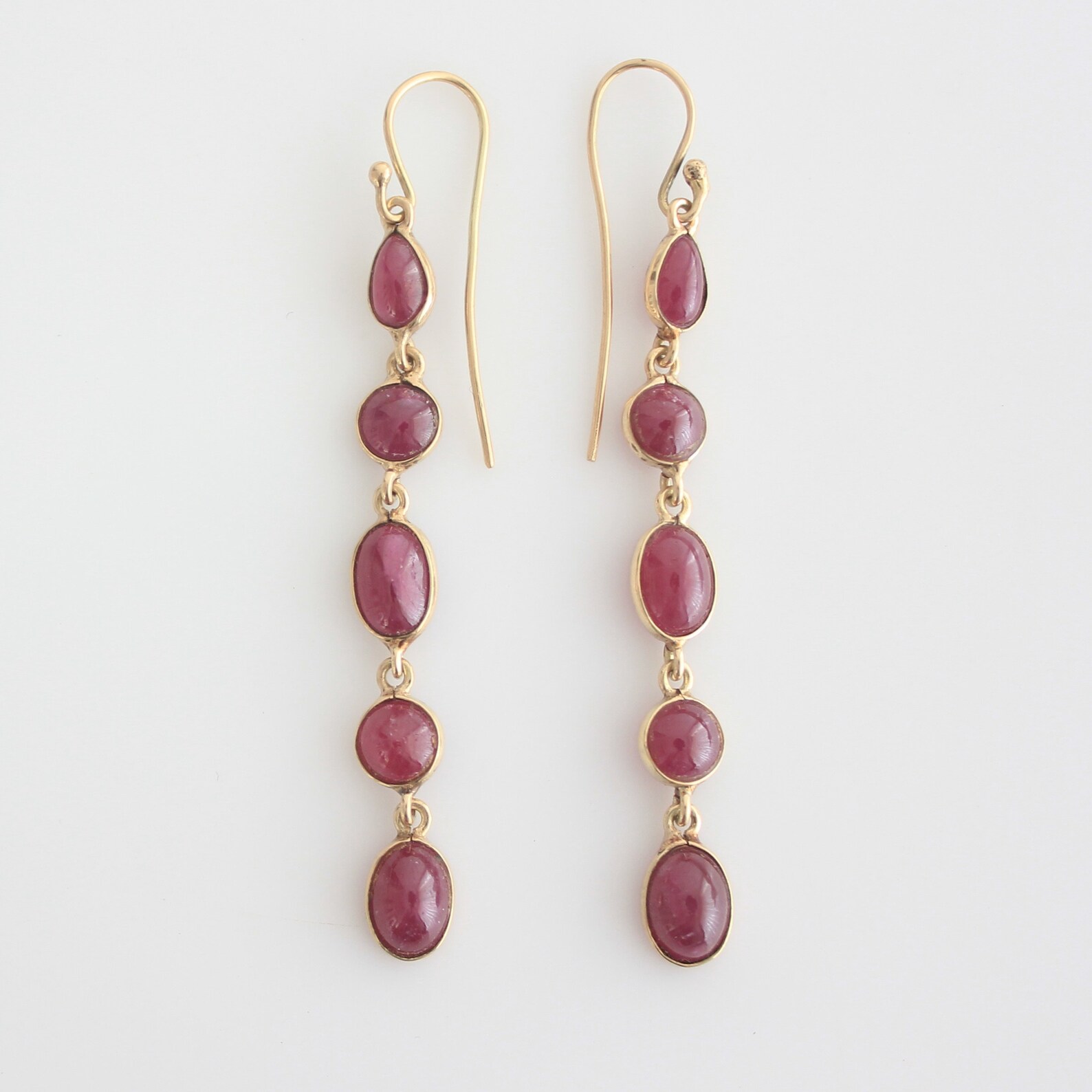 Genuine Ruby Earrings, July Birthstone Earring, Dangle Earrings, Bezel ...