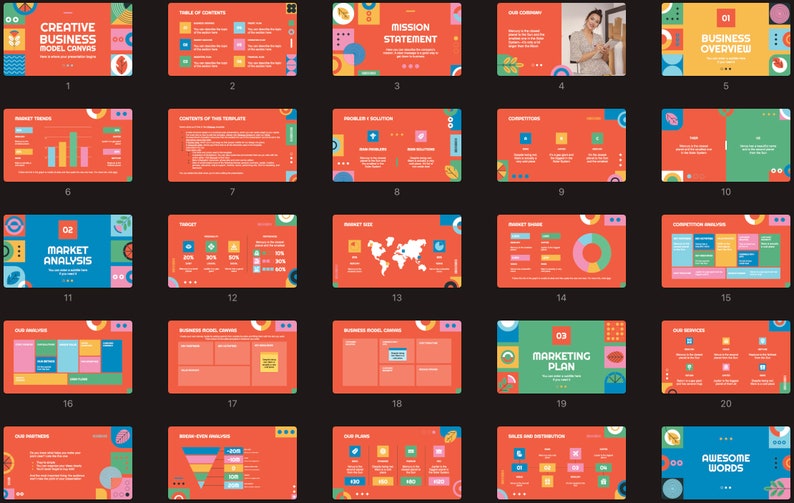 Fun & Creative Style Powerpoint Template - Etsy