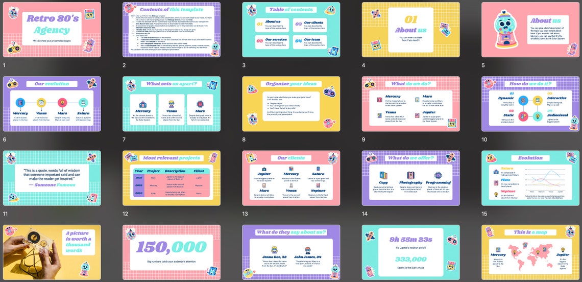 Fun & Creative Style Powerpoint Template - Etsy