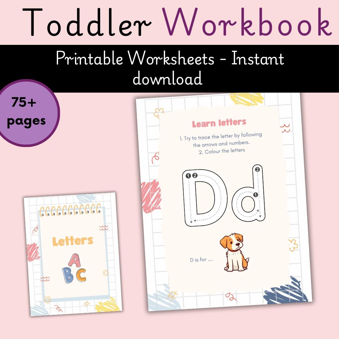 Toddler Preschool Learning Binder, Worksheets, Workbook,learning ...