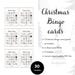 Christmas Bingo Black and White Card Game Bundle, Fun Christmas Family ...