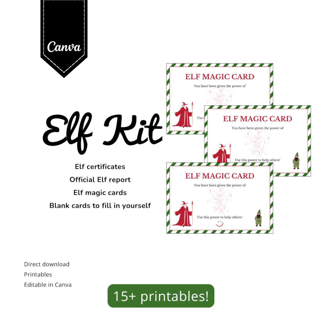 Elf Kit, Printable Certificate, Elf Magic Cards, Elf Notes, Official ...