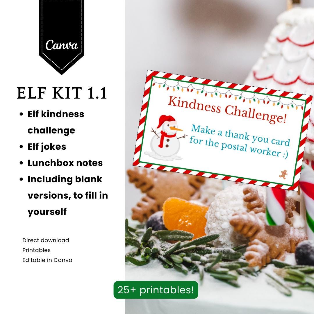 Elf Kit, Lunchbox Notes, Jokes, Kindness Challenge, Magic Cards ...