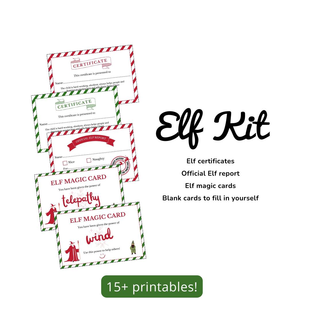 Elf Kit, Printable Certificate, Elf Magic Cards, Elf Notes, Official ...