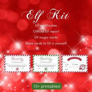 Elf Kit, Printable Certificate, Elf Magic Cards, Elf Notes, Official ...