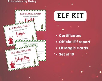 Elf Kit, Printable Certificate, Elf Magic Cards, Christmas, Editable in ...