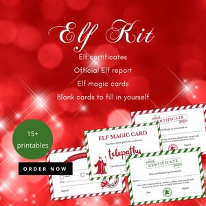 Elf Kit, Printable Certificate, Elf Magic Cards, Elf Notes, Official ...
