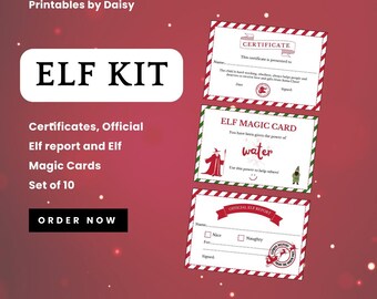 Elf Kit, Printable Certificate, Elf Magic Cards, Christmas, Editable in ...