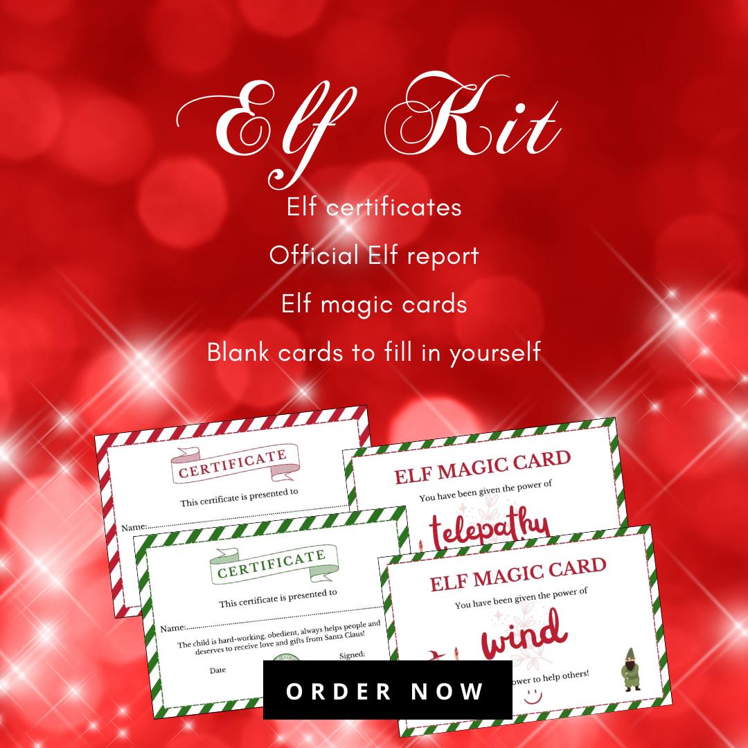 Elf Kit, Printable Certificate, Elf Magic Cards, Elf Notes, Official ...