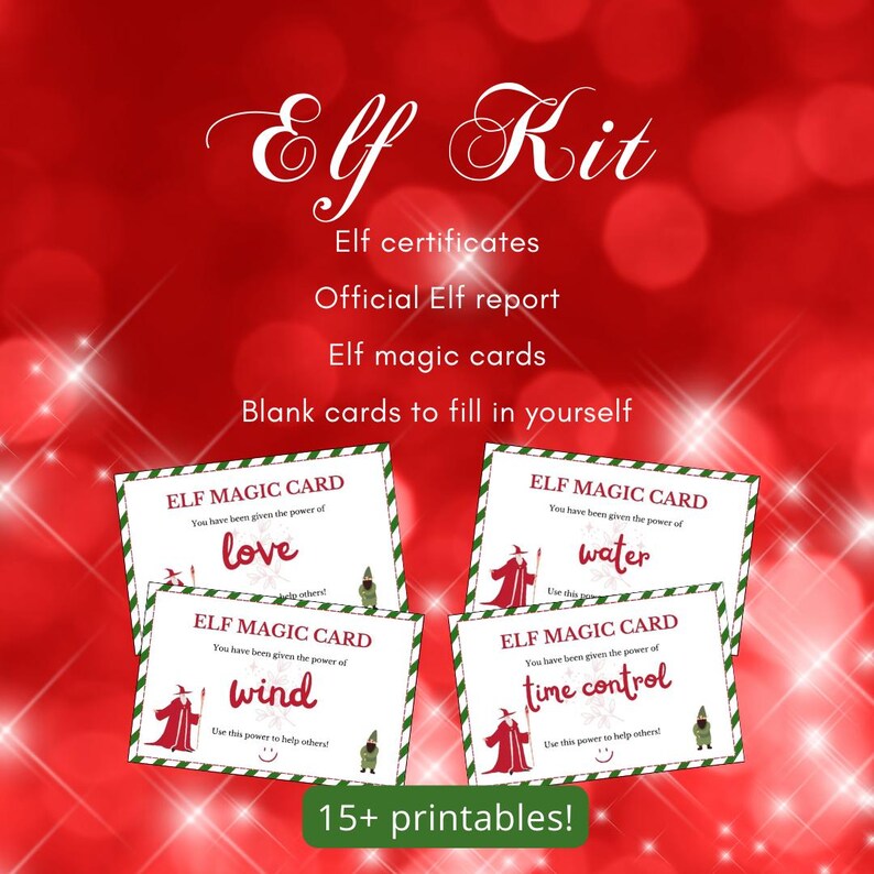 Elf Kit, Printable Certificate, Elf Magic Cards, Elf Notes, Official ...