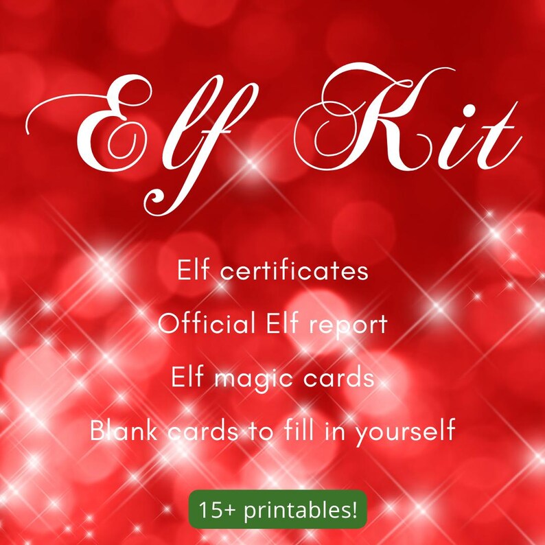 Elf Kit, Printable Certificate, Elf Magic Cards, Elf Notes, Official ...