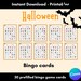 Halloween Bingo Cards, Printable - 30 Prefilled Bingo Cards - PDF ...