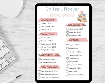 Colleen Hoover Reading Log Pink Aesthetic Printable, Coho Printable for ...
