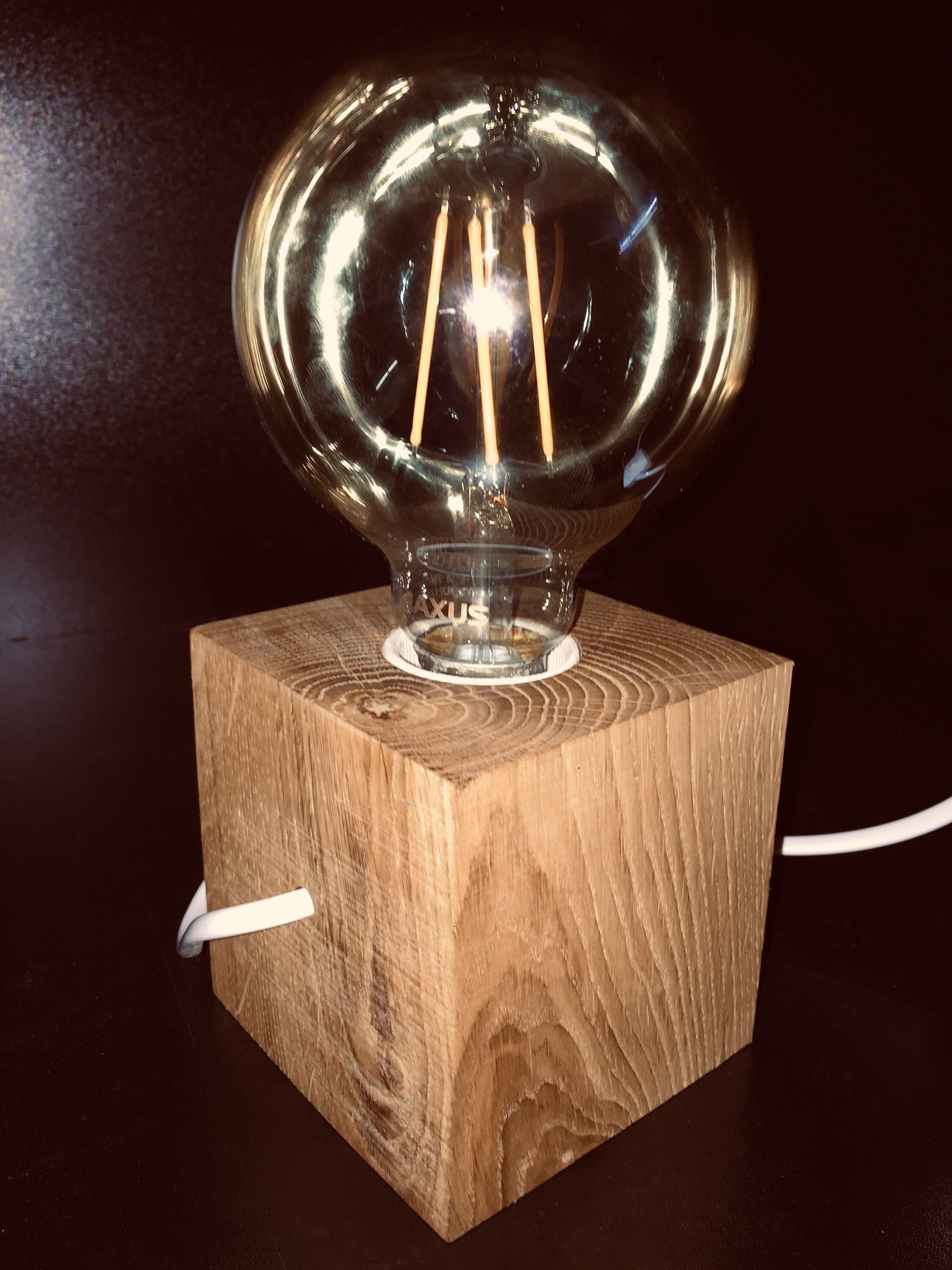 Natural Cube Lamp, Wood Lamp, Loft Style, Home Decor Lamp, Table Lamp ...