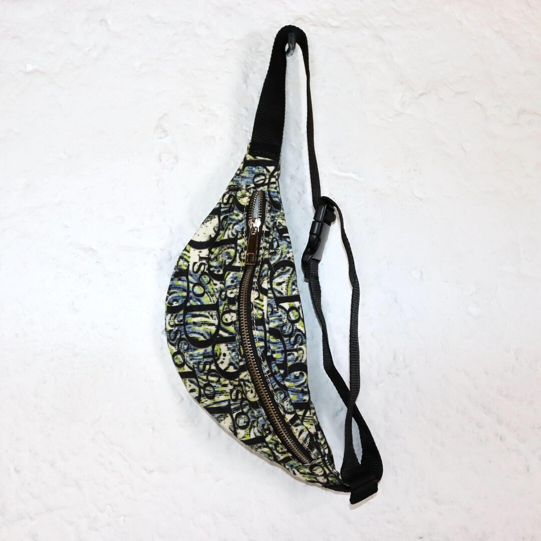 Vintage 80s 90s Bum Bag Crazy Pattern Green Blue Disco Bag - Etsy UK
