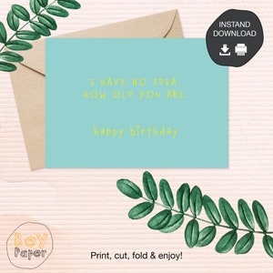Printable Birthday Day Card | Instant Download | Greeting Card ...
