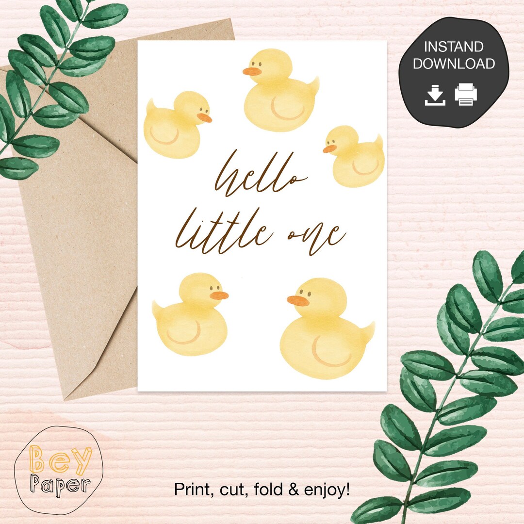 Printable Baby Card Instant Download Greeting Card Digital Downloadable ...