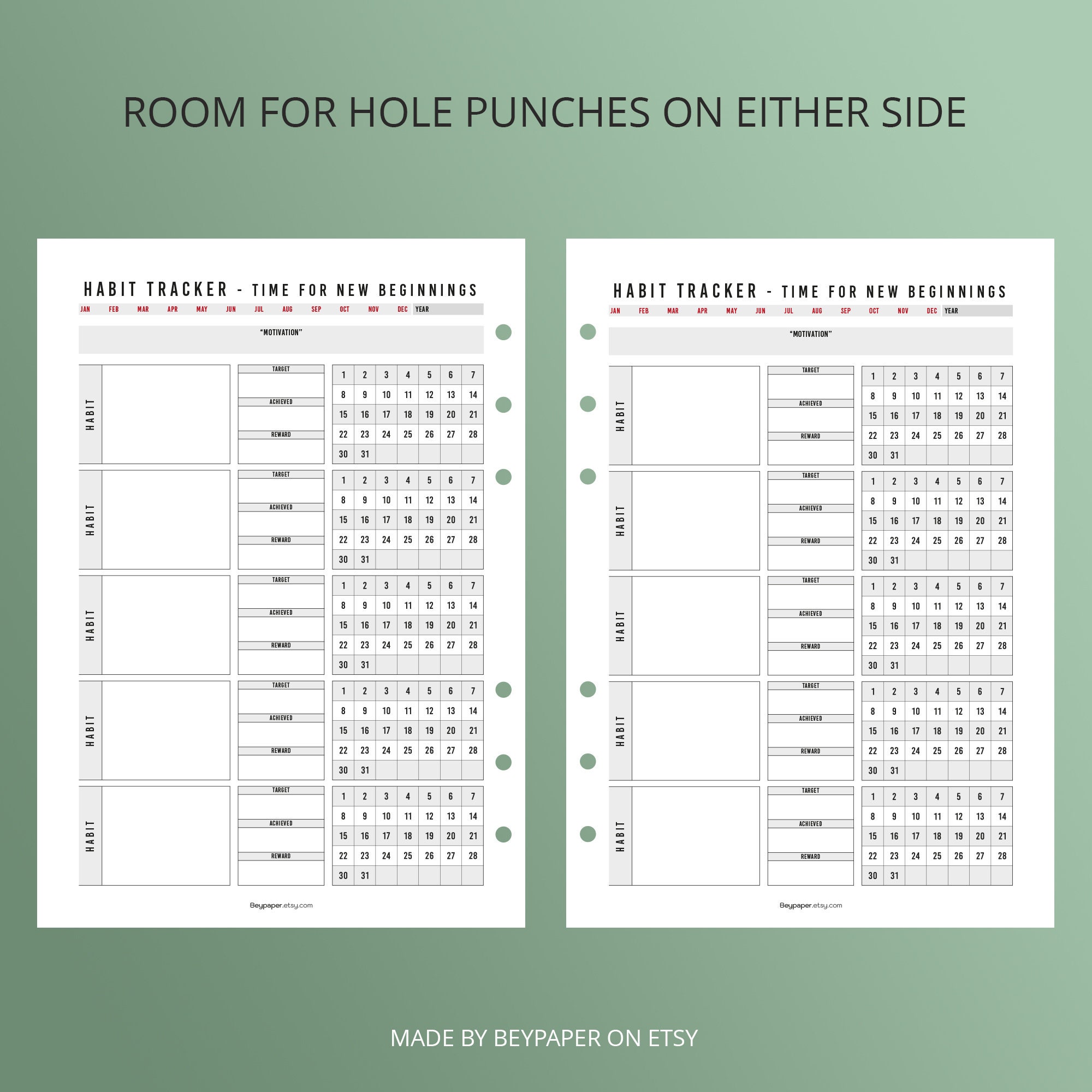 Printable Monthly Habit Tracker Minimalistic Daily Habit Tracker ...