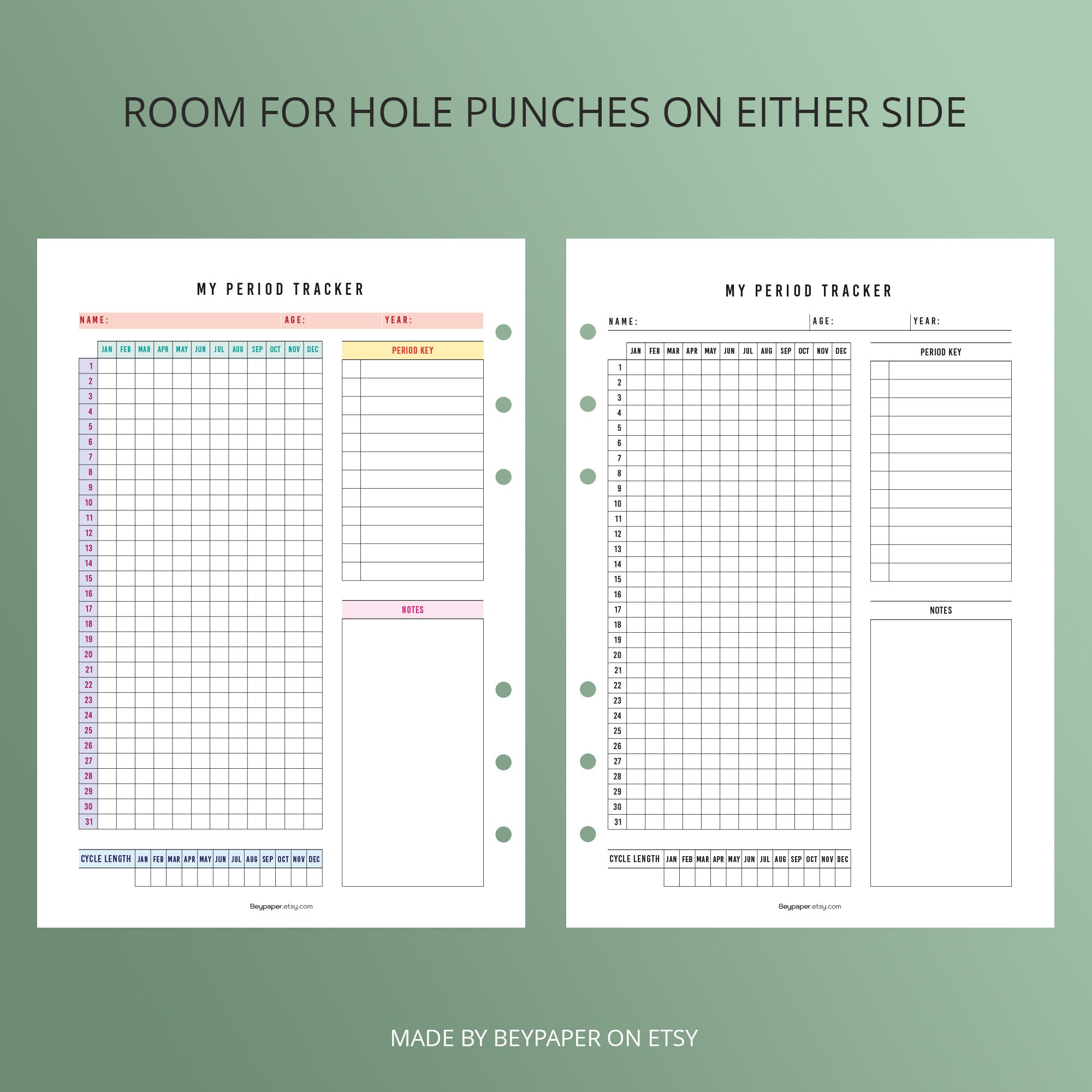 Printable Monthly Period Tracker Menstruation Period Cycle - Etsy