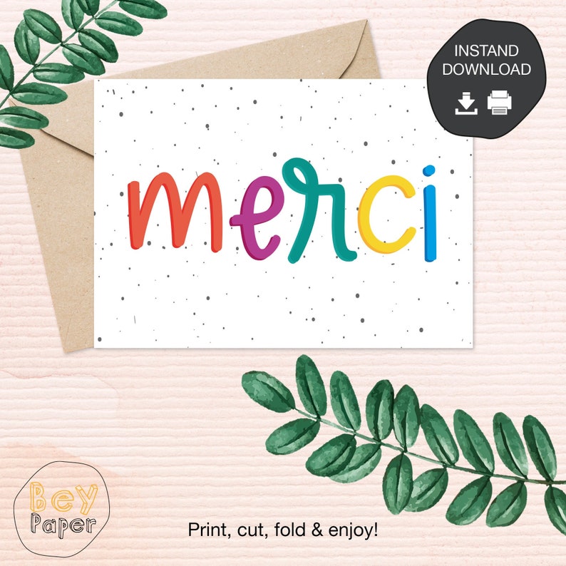 Printable Thank You Card | Instant Download | Greeting Card | Wedding ...