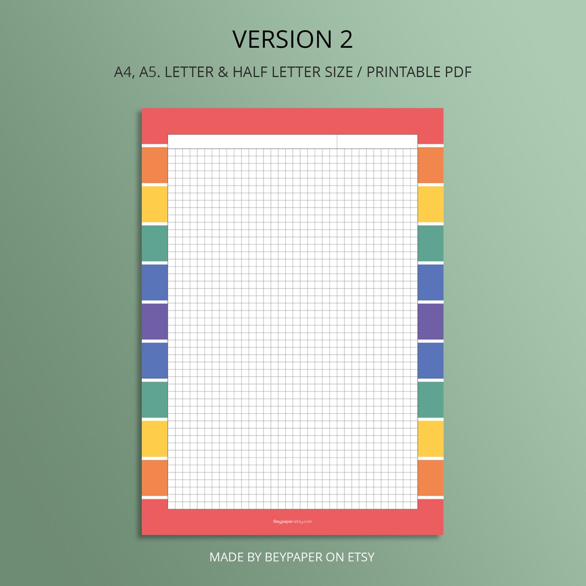 Printable Graph Paper 3 Version of Graph Papers, Journal Pages Instant ...