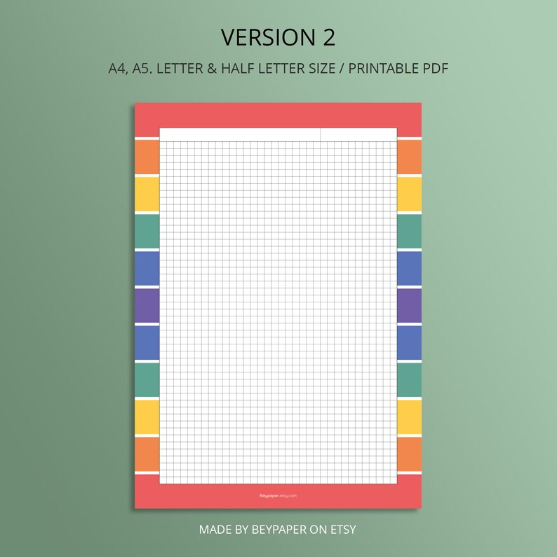 Printable Graph Paper 3 Version of Graph Papers, Journal Pages Instant ...