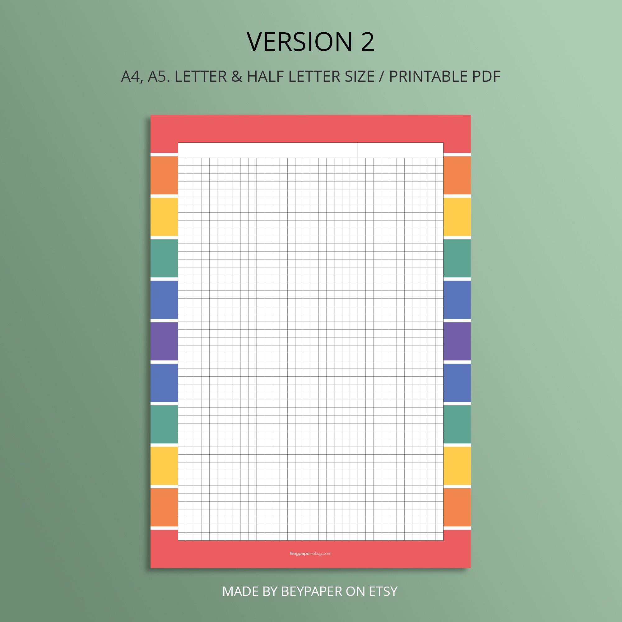 Printable Graph Paper 3 Version of Graph Papers, Journal Pages Instant ...