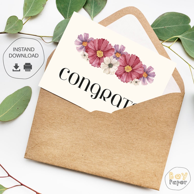 Printable Congratulations Card Instant Download Greeting Card Digital ...