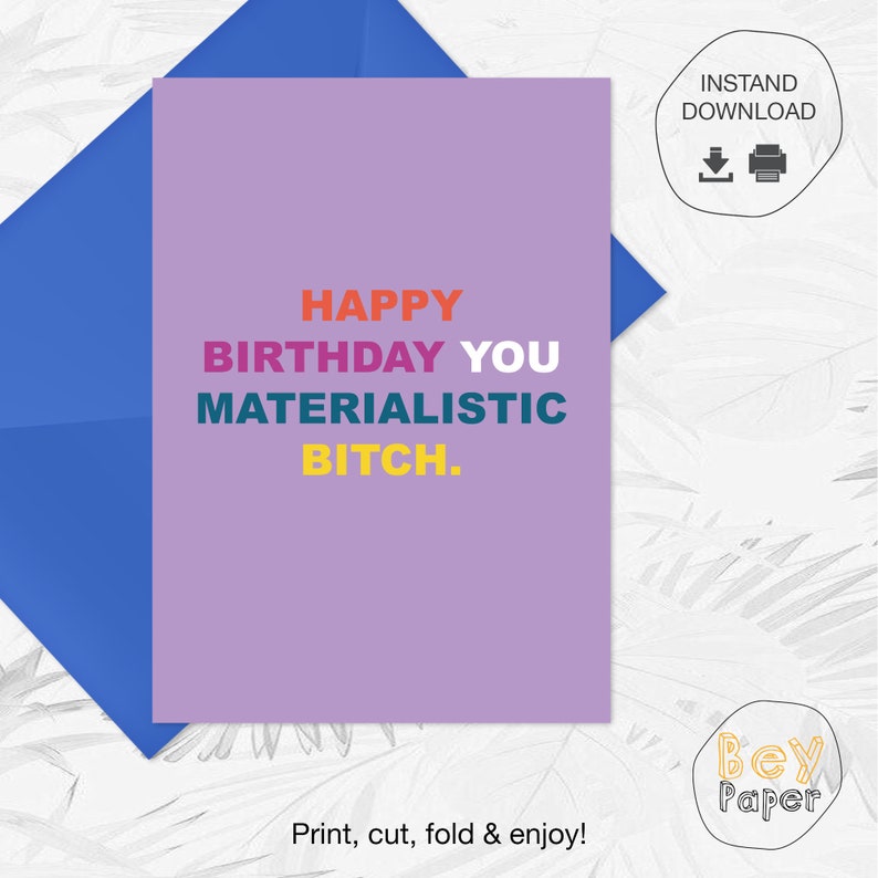 Printable Birthday Day Card Instant Download Greeting Card - Etsy