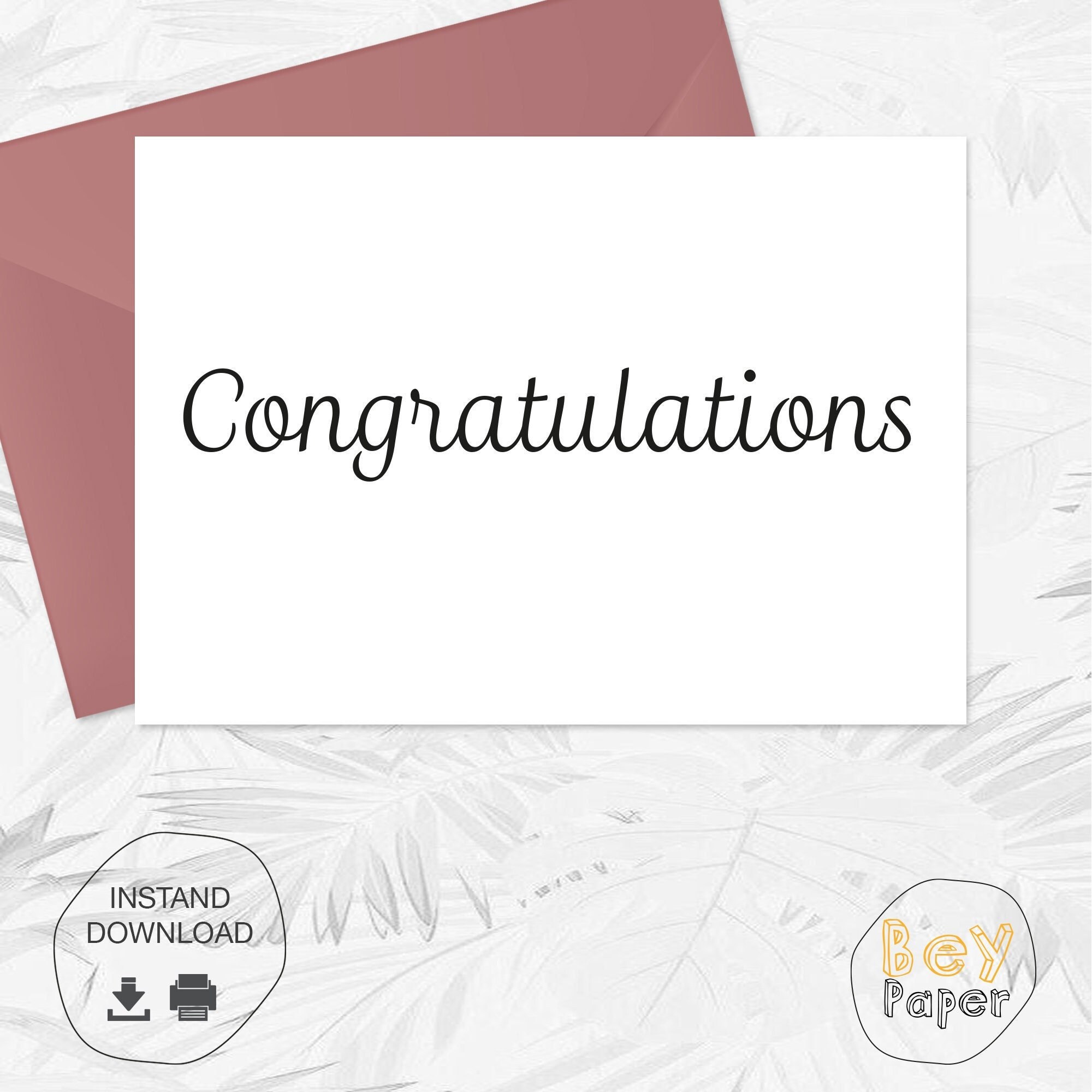 Printable Congratulations Card Instant Download Greeting Card Digital ...