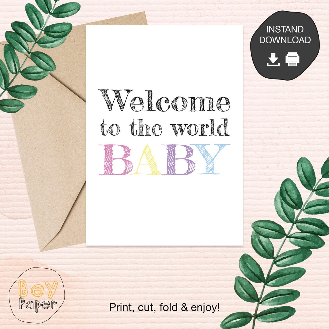 Printable Baby Card | Instant Download | Greeting Card | Digital ...
