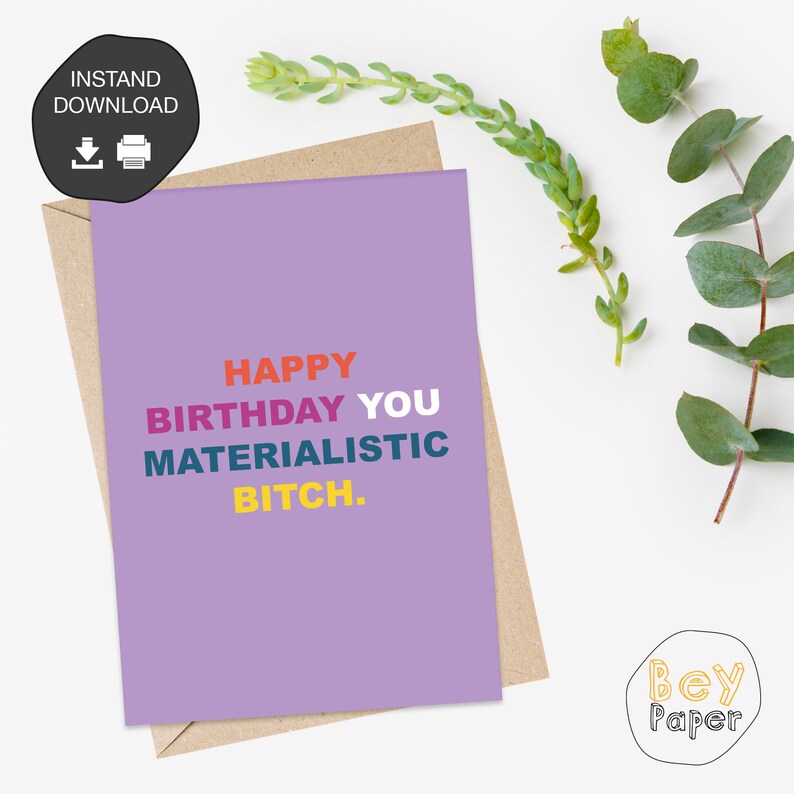 Printable Birthday Day Card Instant Download Greeting Card - Etsy