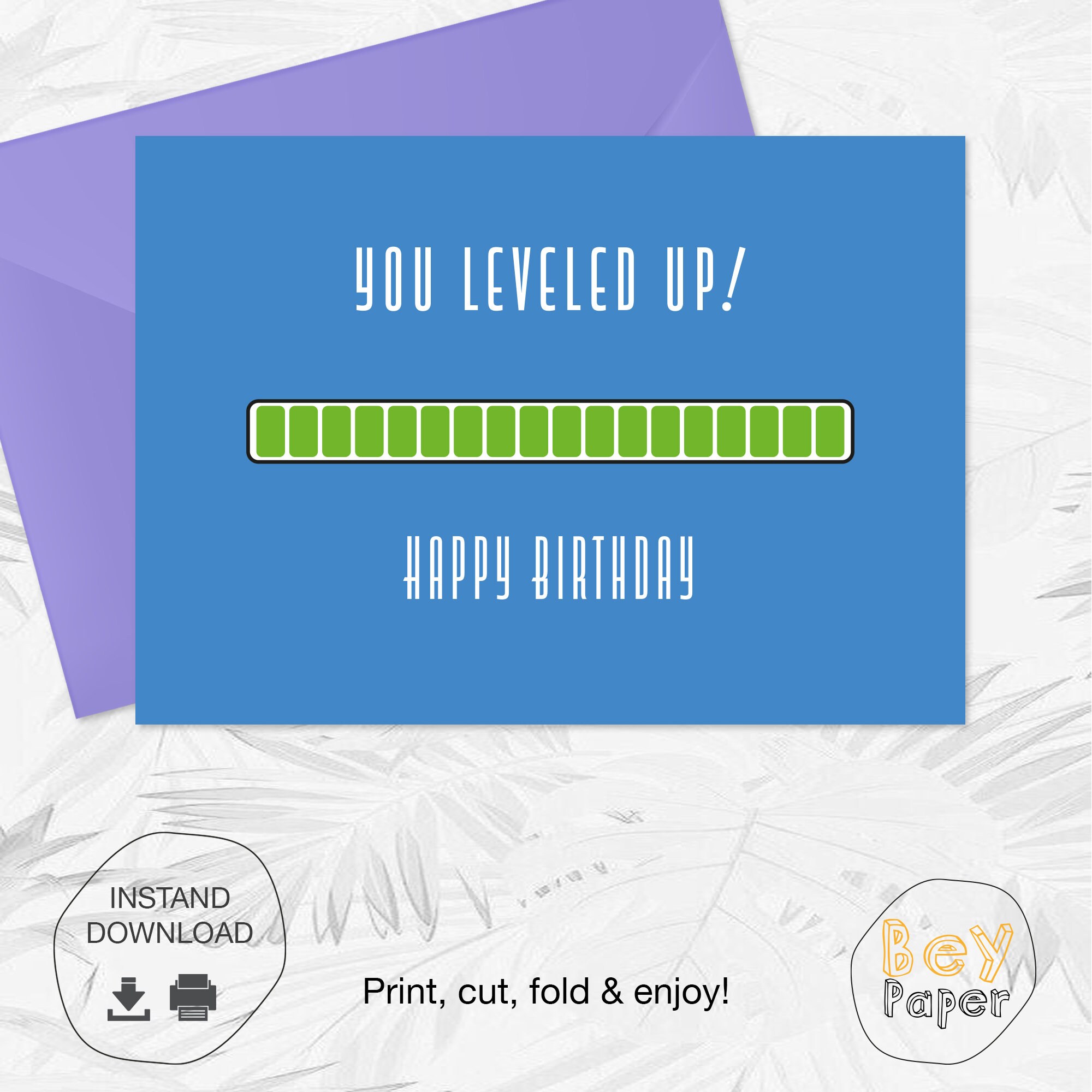 Printable Birthday Day Card Instant Download Greeting Card Digital ...