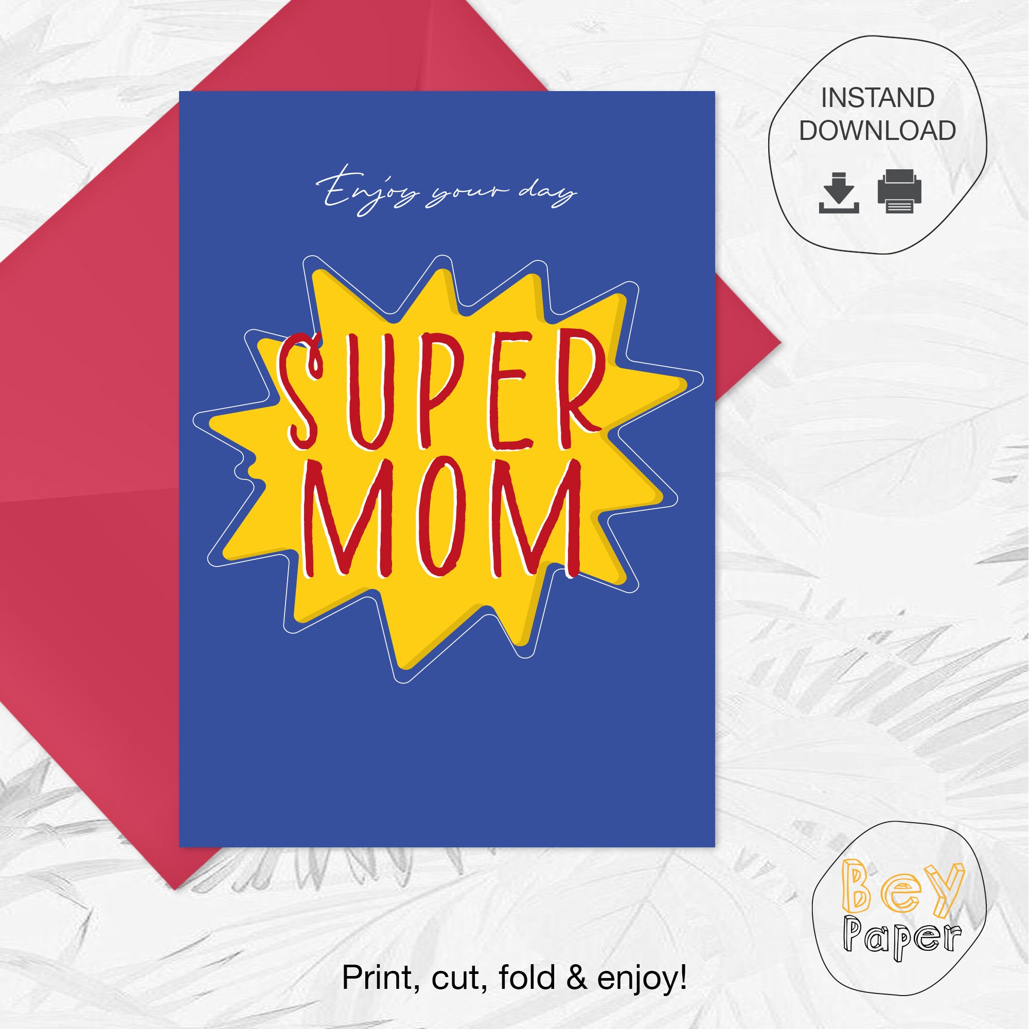 Printable Mother's Day Card Instant Download Greeting Card Digital ...