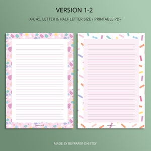 Printable Note Paper | 6 Different Designs of Lined Papers, Lined ...